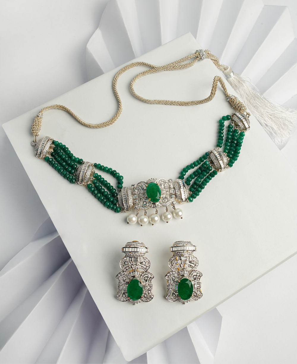 Jade & Pearl Choker Set